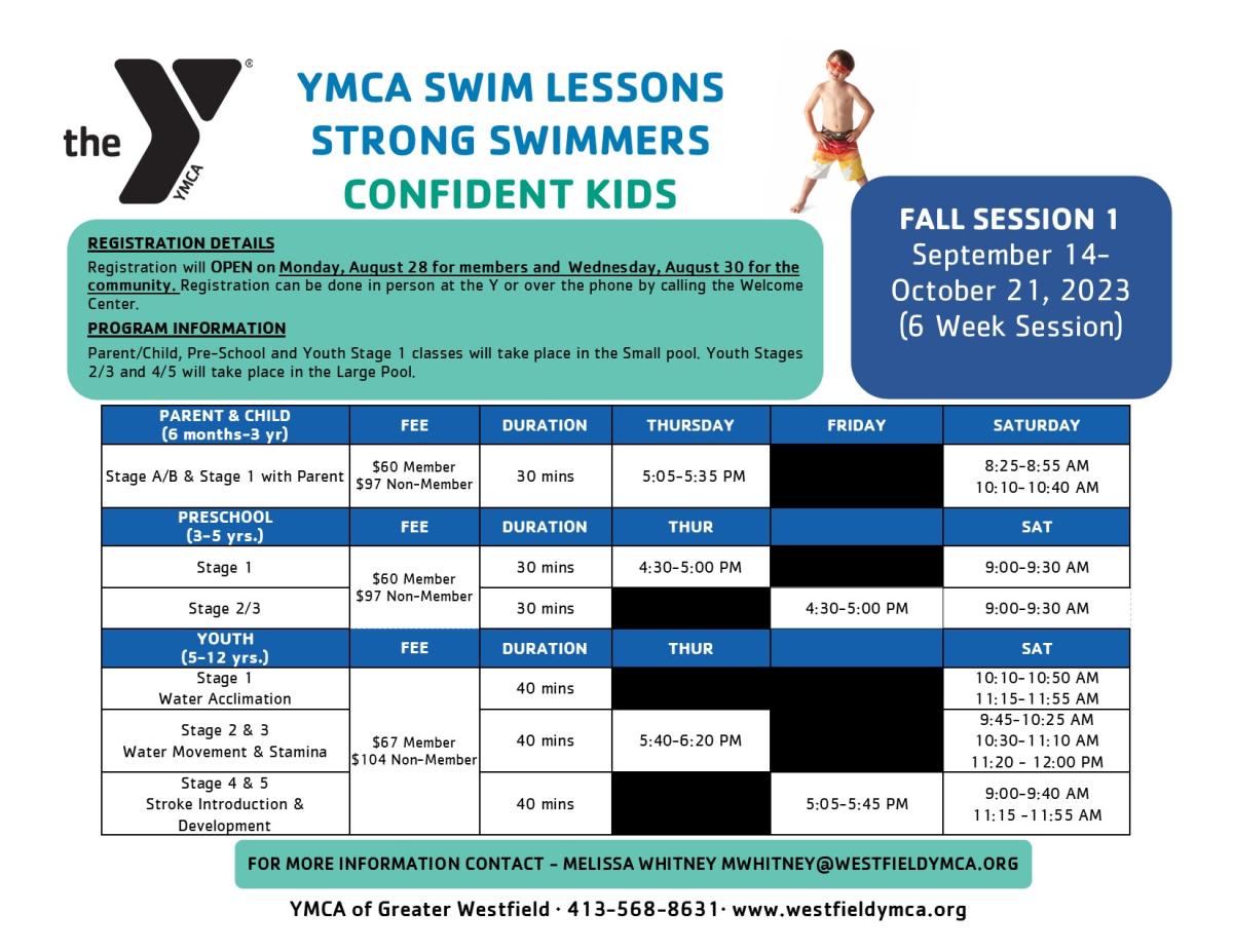 Swim Lesson Registration | YMCA of Greater Westfield
